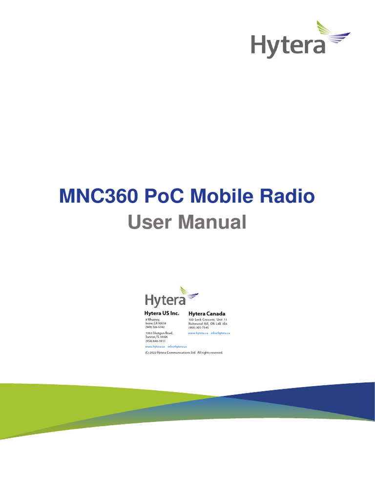 Hytera MNC360 PoC Mobile Radio User Manual V1.0.00 | PDF | Electromagnetic Interference | Fuse ...