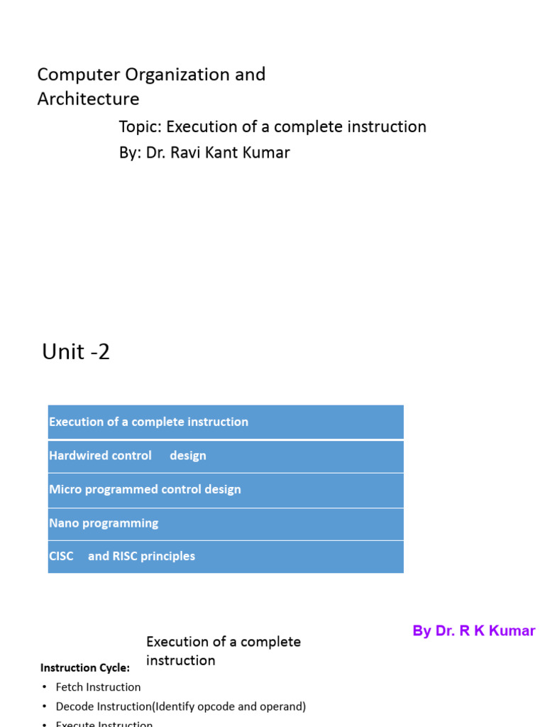 COA - Unit 2 and Unit 3 | PDF | Computing | Central Processing Unit