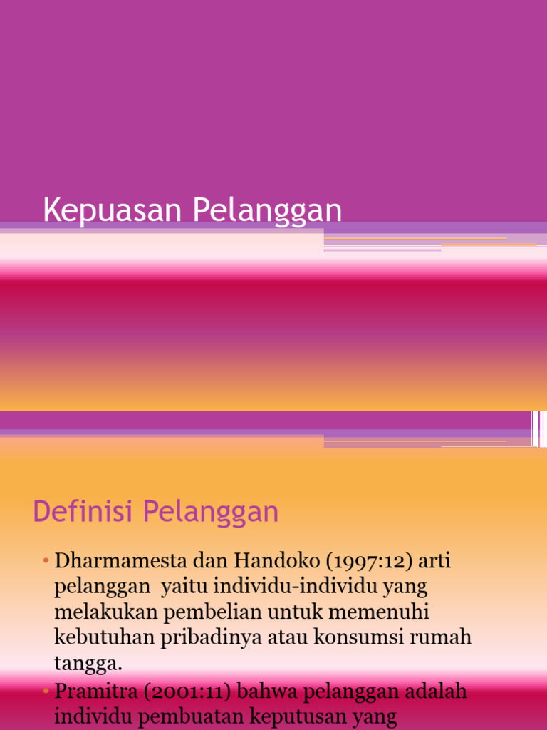 Memahami Kepuasan Pelanggan | PDF