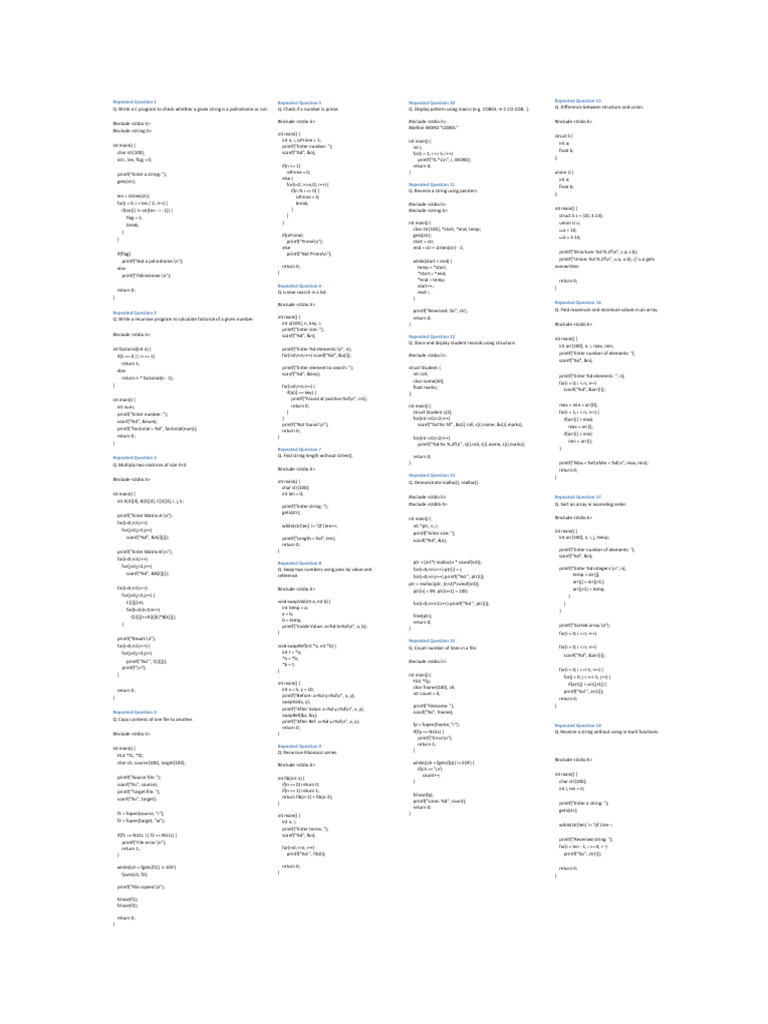 MCS011 Repeated Questions All 15 | PDF | Computer Programming | Computing