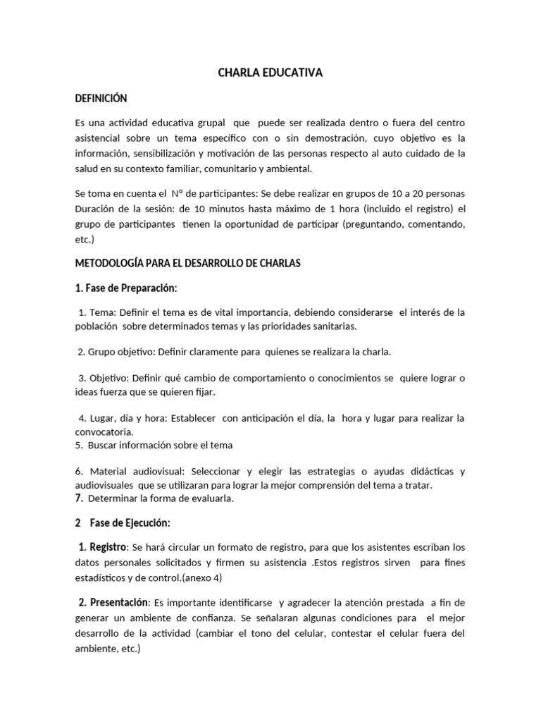 Plan de Charla 1 | PDF | Cognición