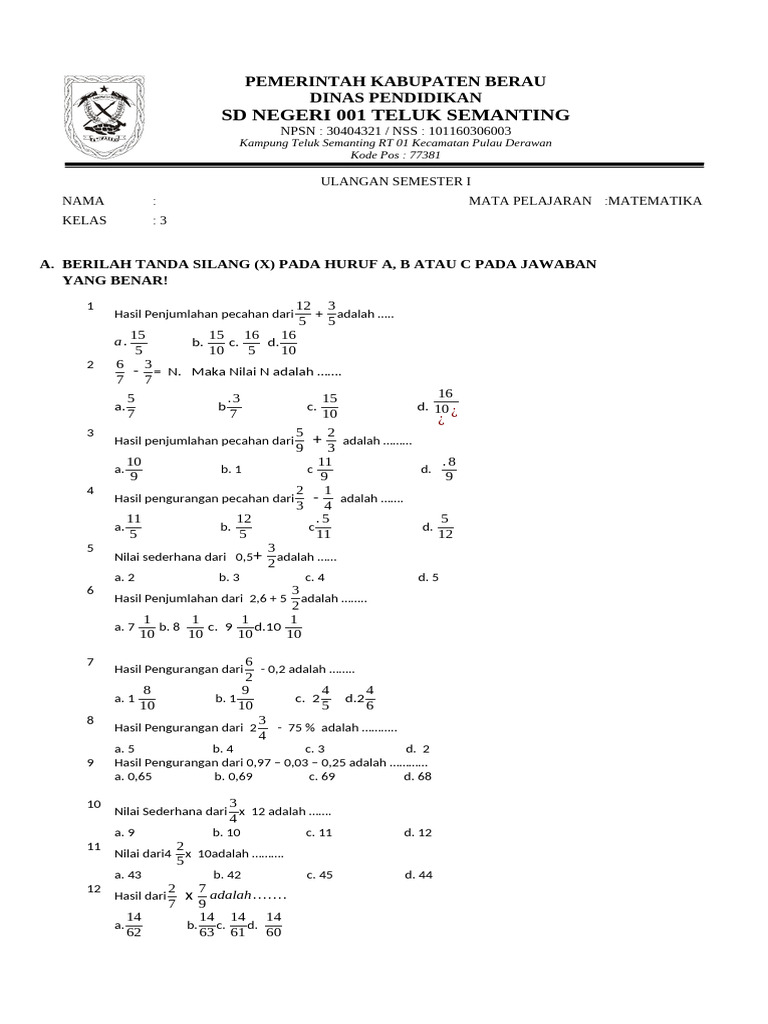 Fix MTK Kelas 5 | PDF