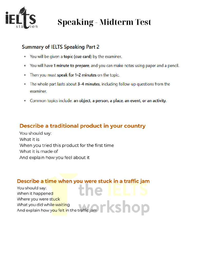 Speaking - Mid Test | PDF