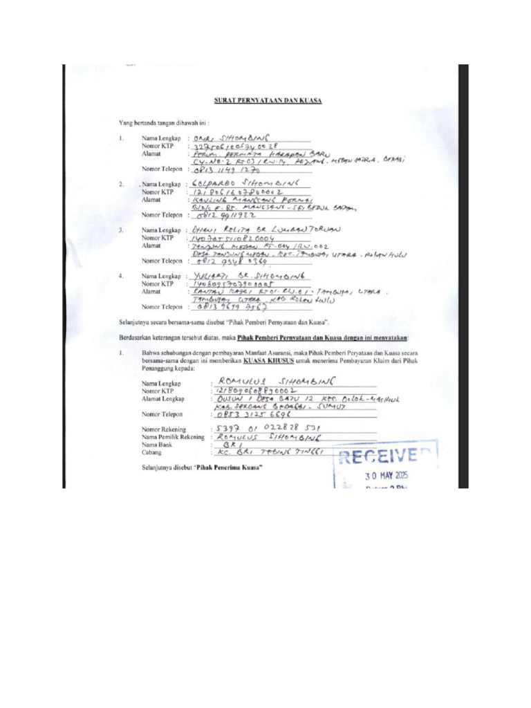 Dokumen Pending Klaim | PDF