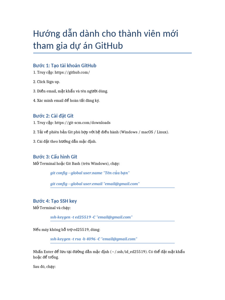Huong Dan Github Cho Thanh Vien Moi | PDF