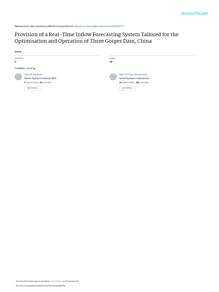 Provision of A Real-Time Inflow Forecasting System | PDF | Forecasting ...