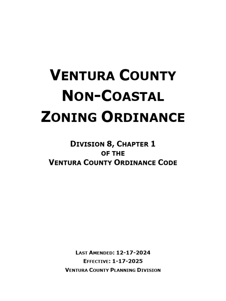 Ventura County Non-Coastal Zoning Code | PDF | Zoning | Waste
