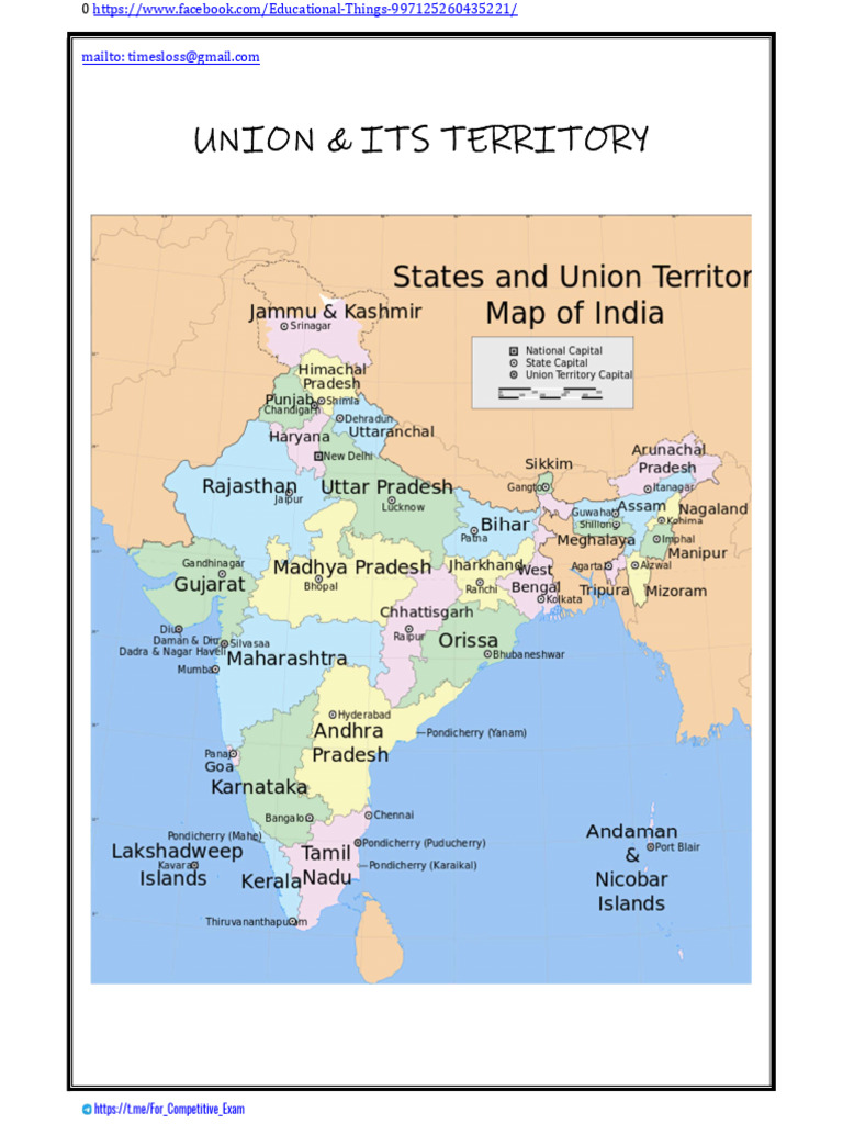 Union and Its Territories in India | PDF | Government Of India ...