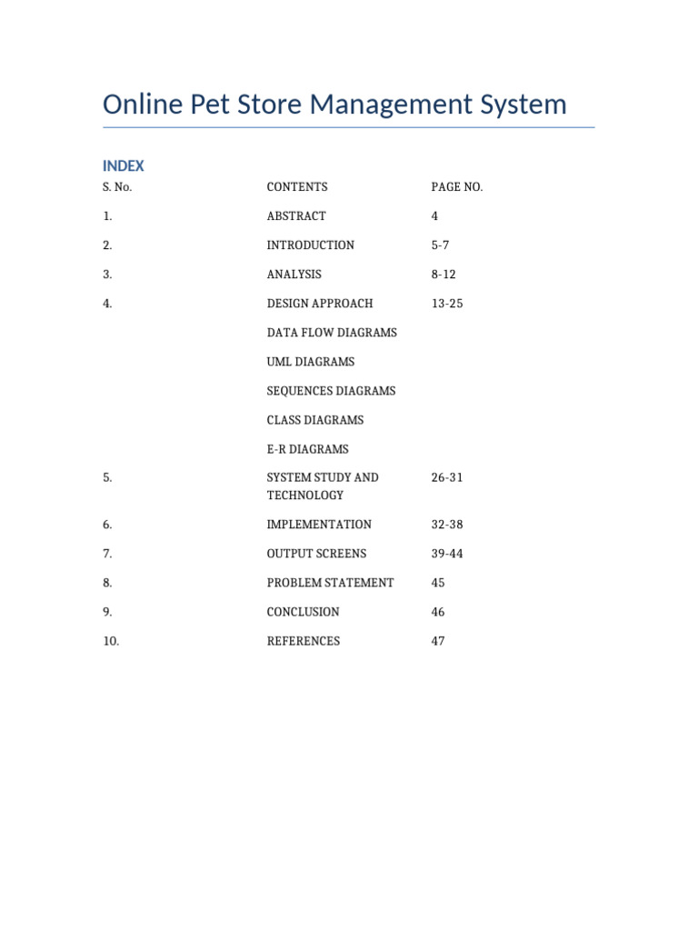 Online Pet Store Project | PDF | Point Of Sale | Databases