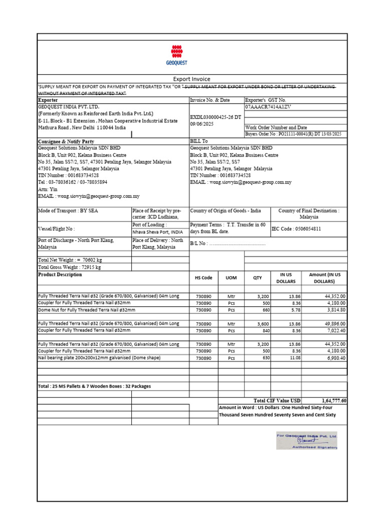 Cipl Exdl030000425 26 Cha Compressed | PDF | Freight Transport