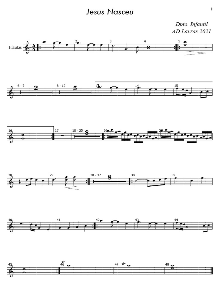 Flautas - Jesus Nasceu PDF | PDF