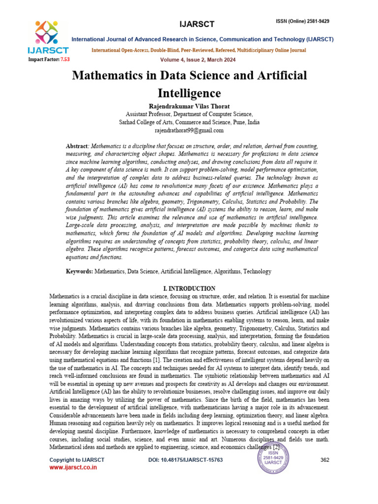 Mathematics and Data Science | PDF | Trigonometric Functions | Mathematics