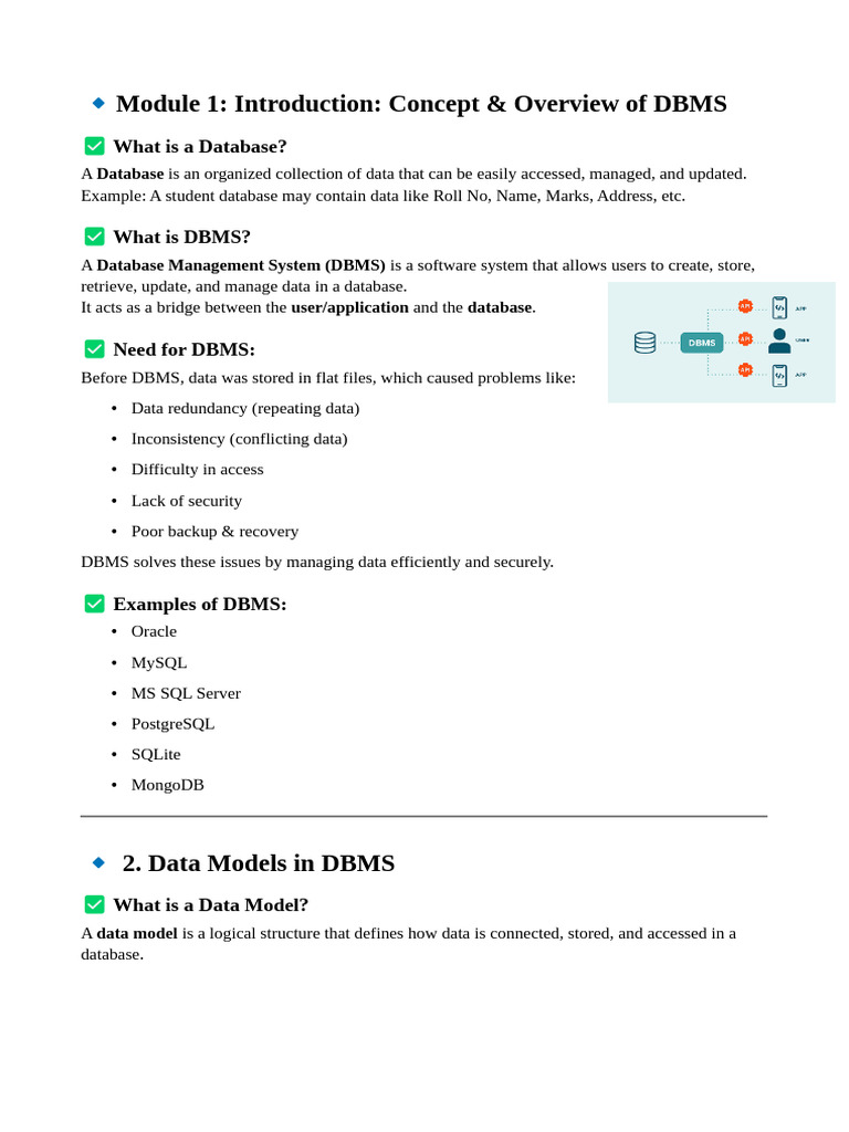 M1 - Introduction Concept & Overview of DBMS | PDF | Databases | Database Schema