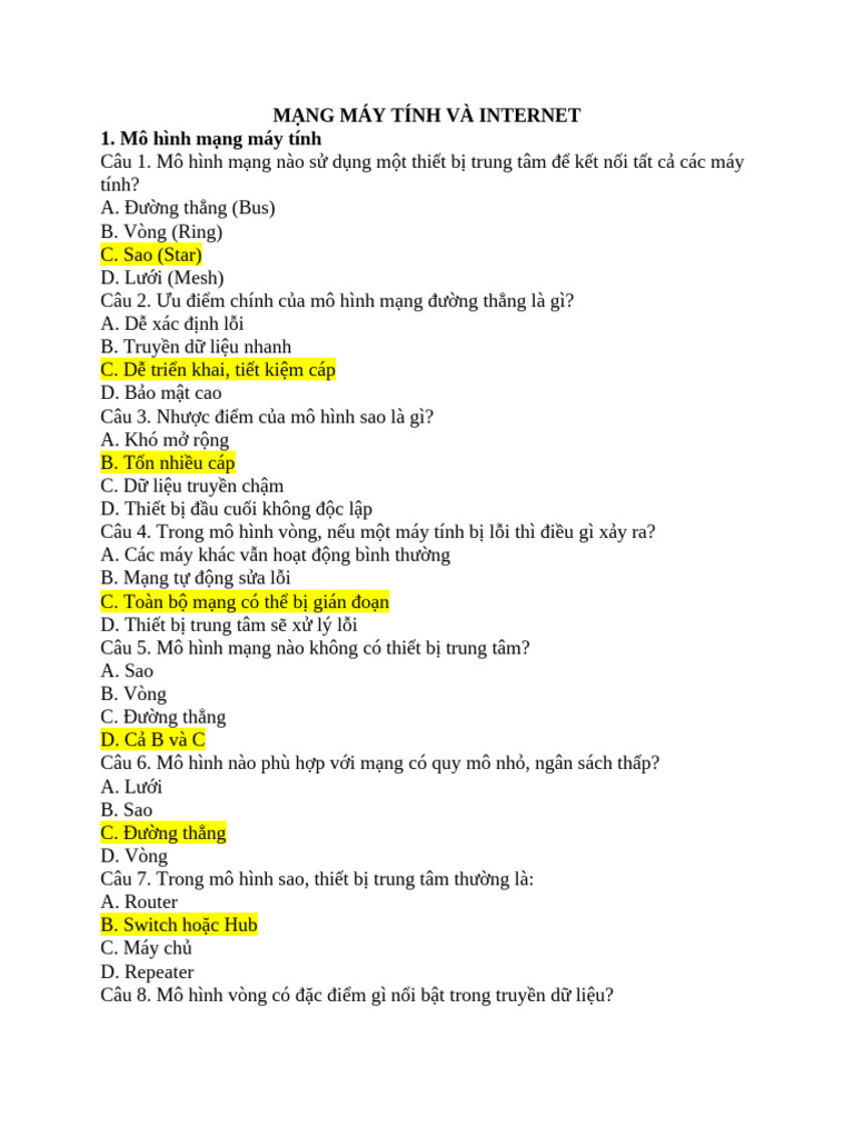 M NG Máy Tính Và Giao TH C M NG | PDF