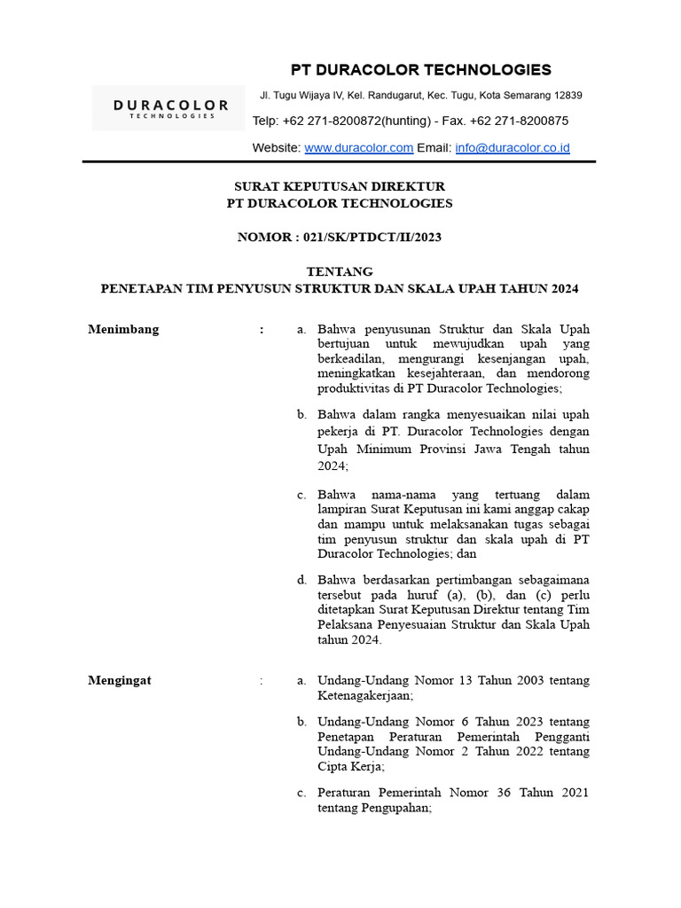 SK Tim Penyusun SSU | PDF