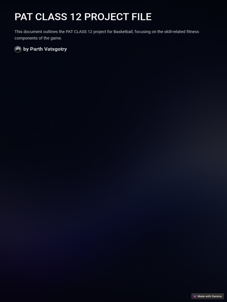 Pat Class 12 Project File | PDF | Physical Fitness