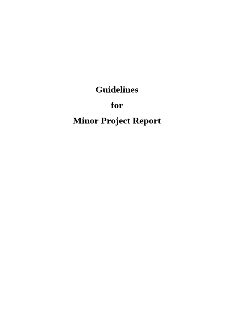 Guidelines For Minor Project Report | PDF | Methodology