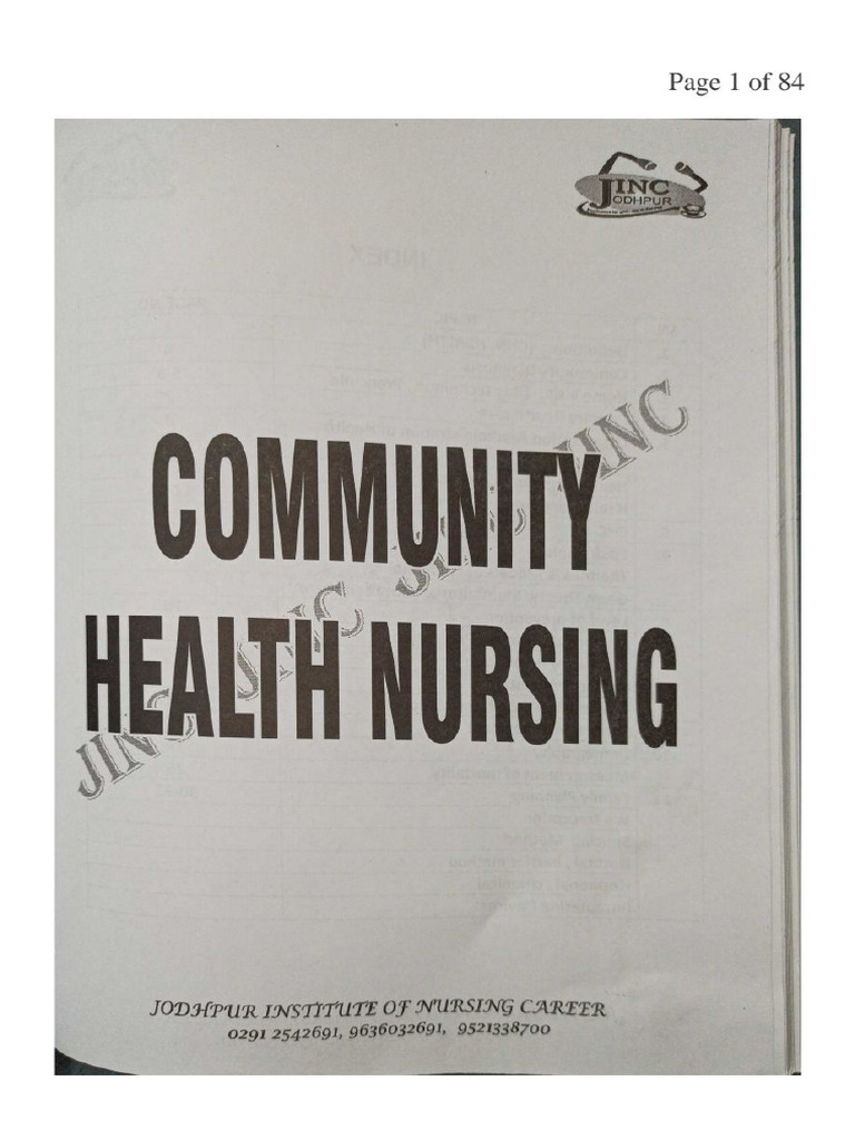 Community Health Nursing-1 | PDF