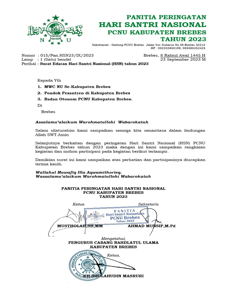 Surat Edaran HSN 2023 | PDF