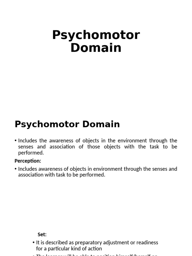 Understanding the Psychomotor Domain | PDF