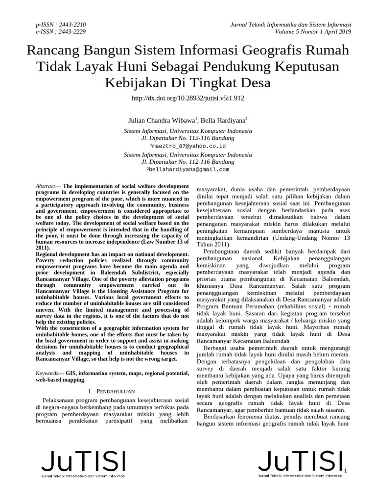 Contoh RTLH Berbasis GIS | PDF