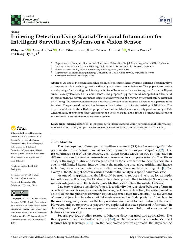 Loitering Detection Using Spatial-Temporal Information For Intelligent Surveillance Systems On A ...