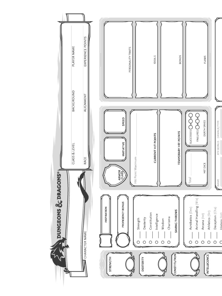 Mini Poster Character Sheet | PDF