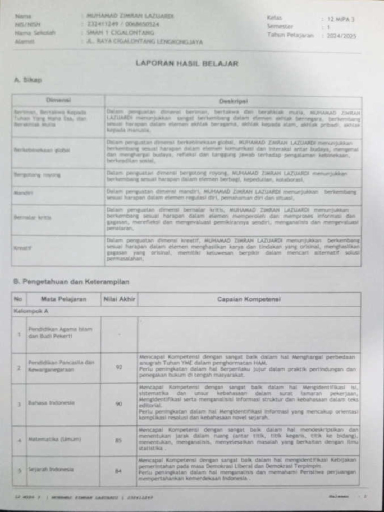 Rpot SMT 5 Kls 12 Up Lod Pol Tek | PDF