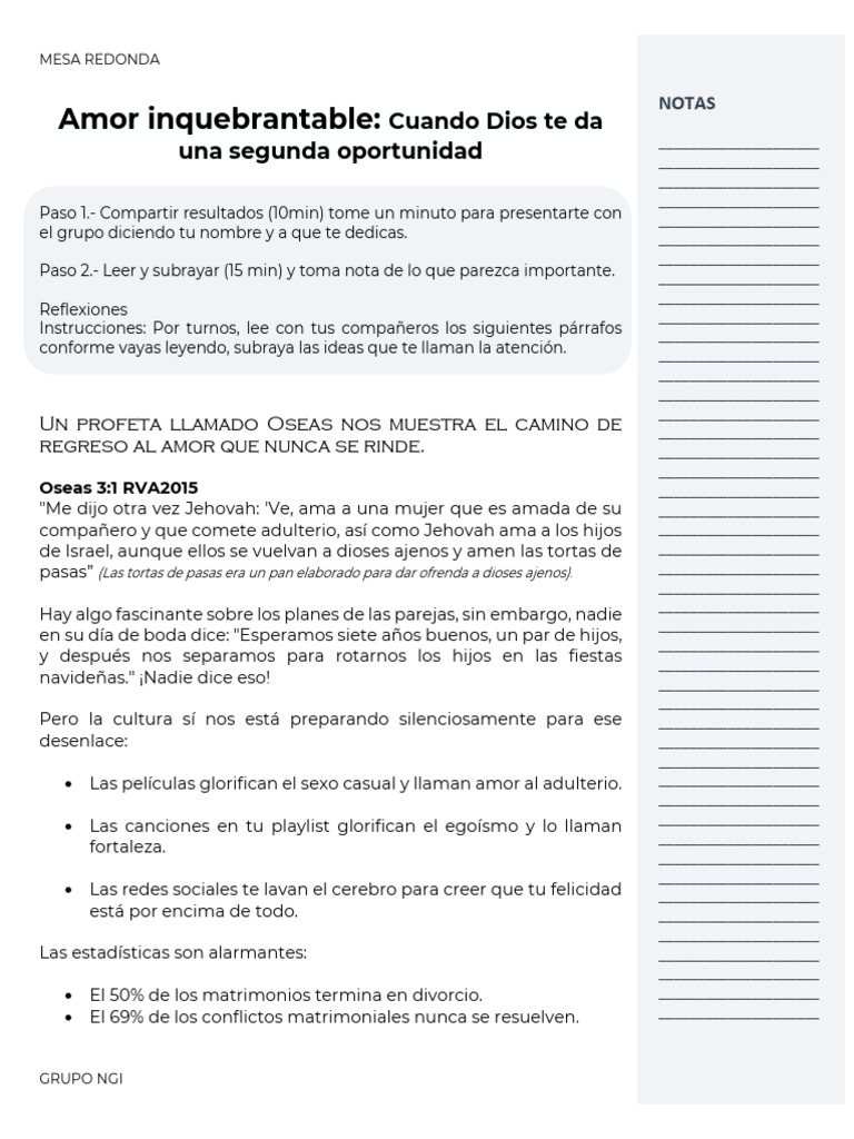 AMOR INQUEBRANTABLE Cuando Dios Te Da Una Segunda | PDF | Amor ...