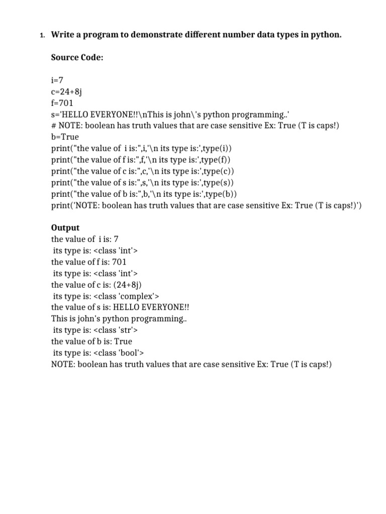 Ds With Python Lab Manual | PDF | Boolean Data Type | Computing