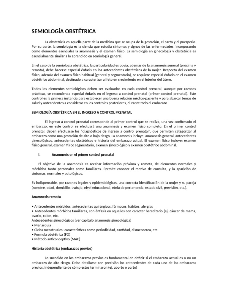 Introduccion A La Obstetricia y Control Prenatal | PDF | El embarazo ...