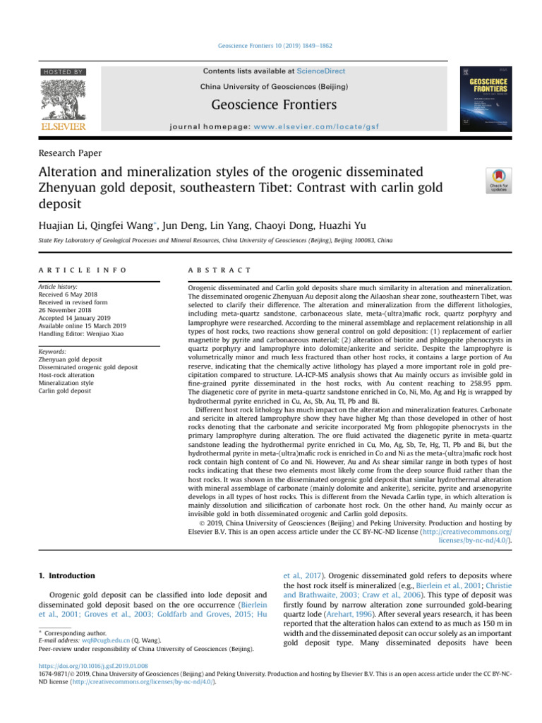 Alteration and Mineralization Styles of The Orogenic Disseminated | PDF ...