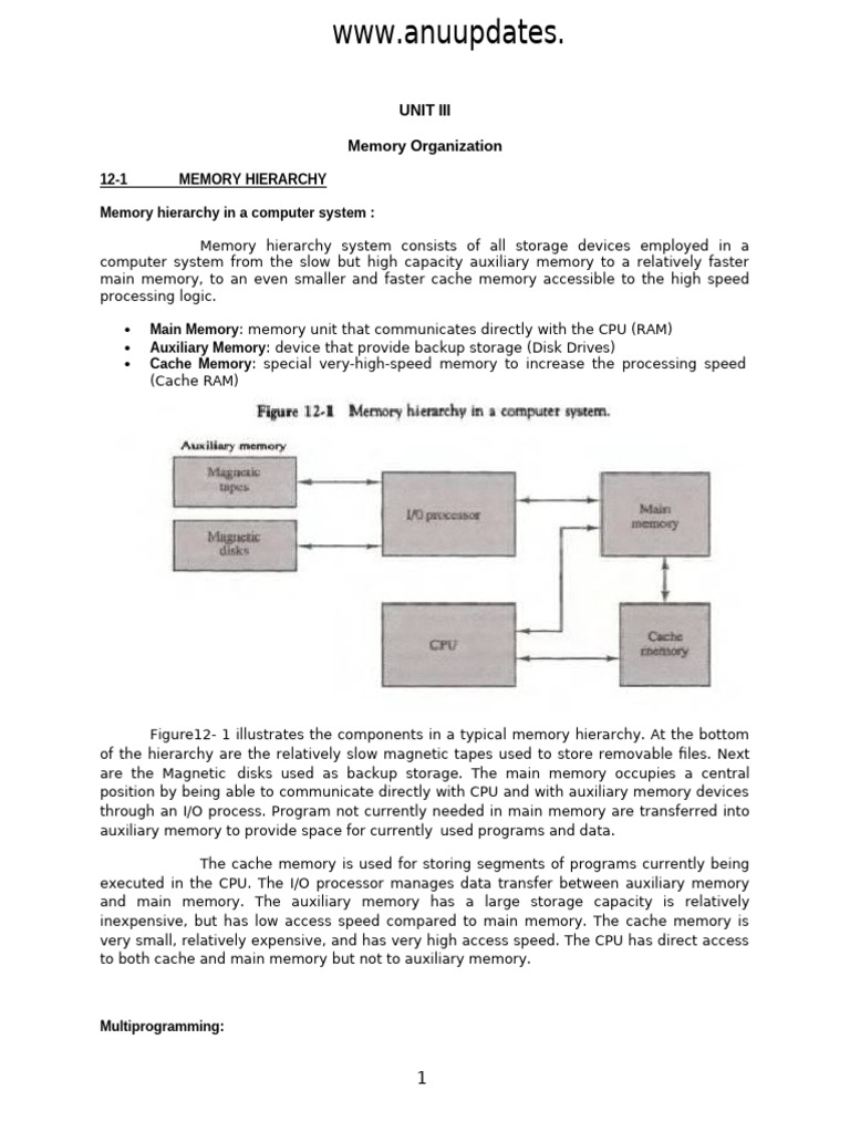 Unit-III (Memory Organization) - Numbered | PDF | Computer Data Storage | Cpu Cache