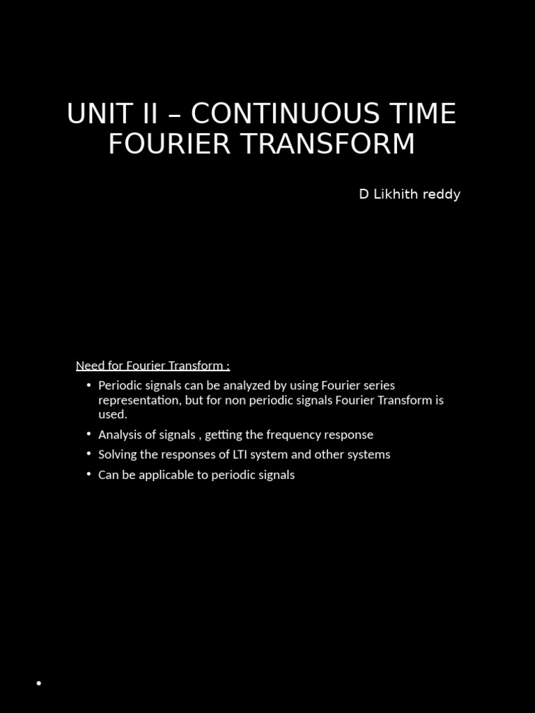 Understanding Continuous Time Fourier Transform | PDF