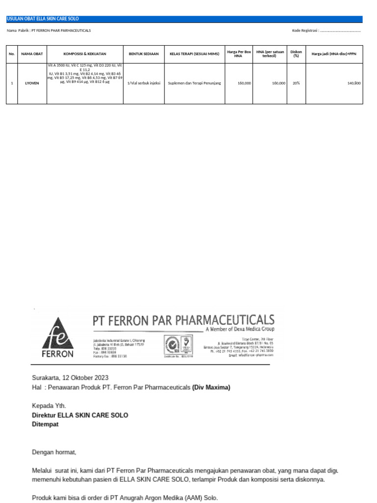 Penawaran Produk Ella Skincare Fix | PDF