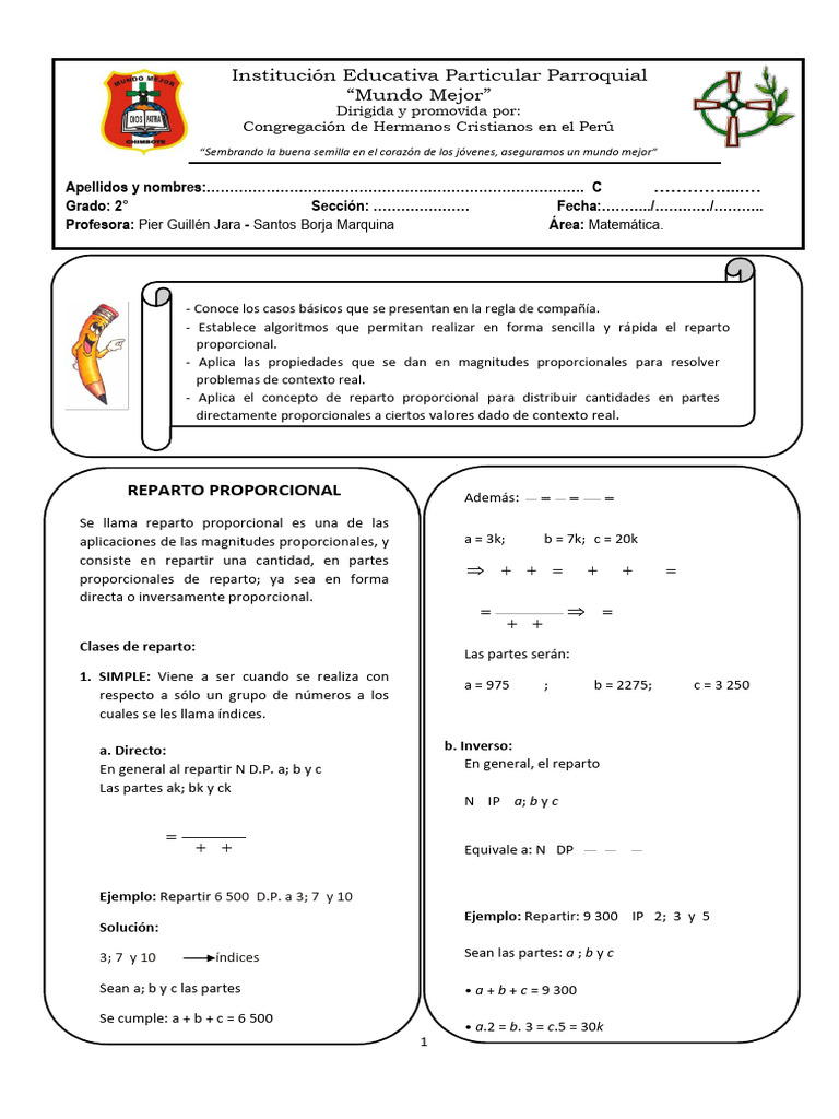 REPARTO PROPORCIONAL - Regla de Compañía | PDF