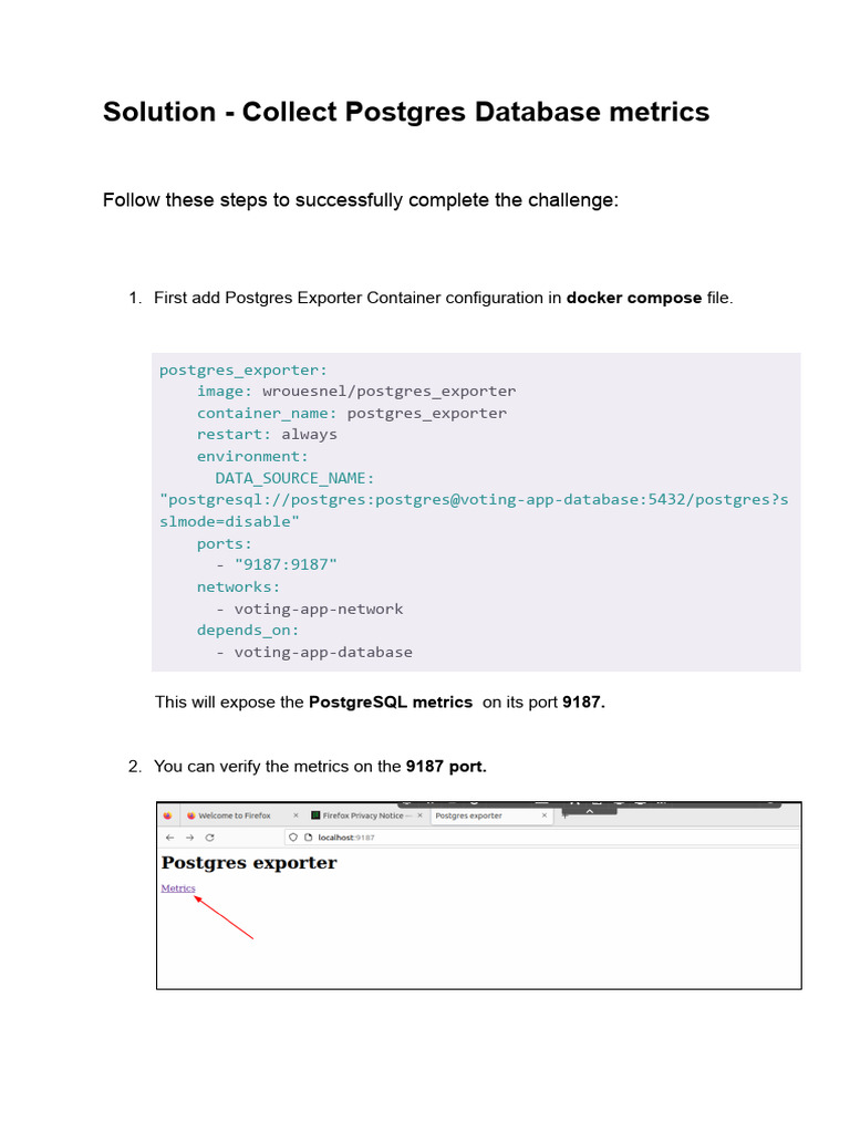 Solution - Collect Postgres Database Metrics | PDF