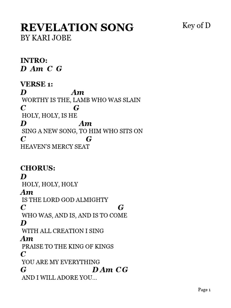 Revelation Song Lyrics by Kari Jobe | PDF