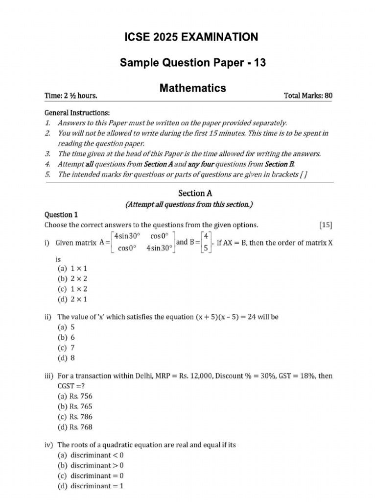 Maths Classx Set3 | PDF