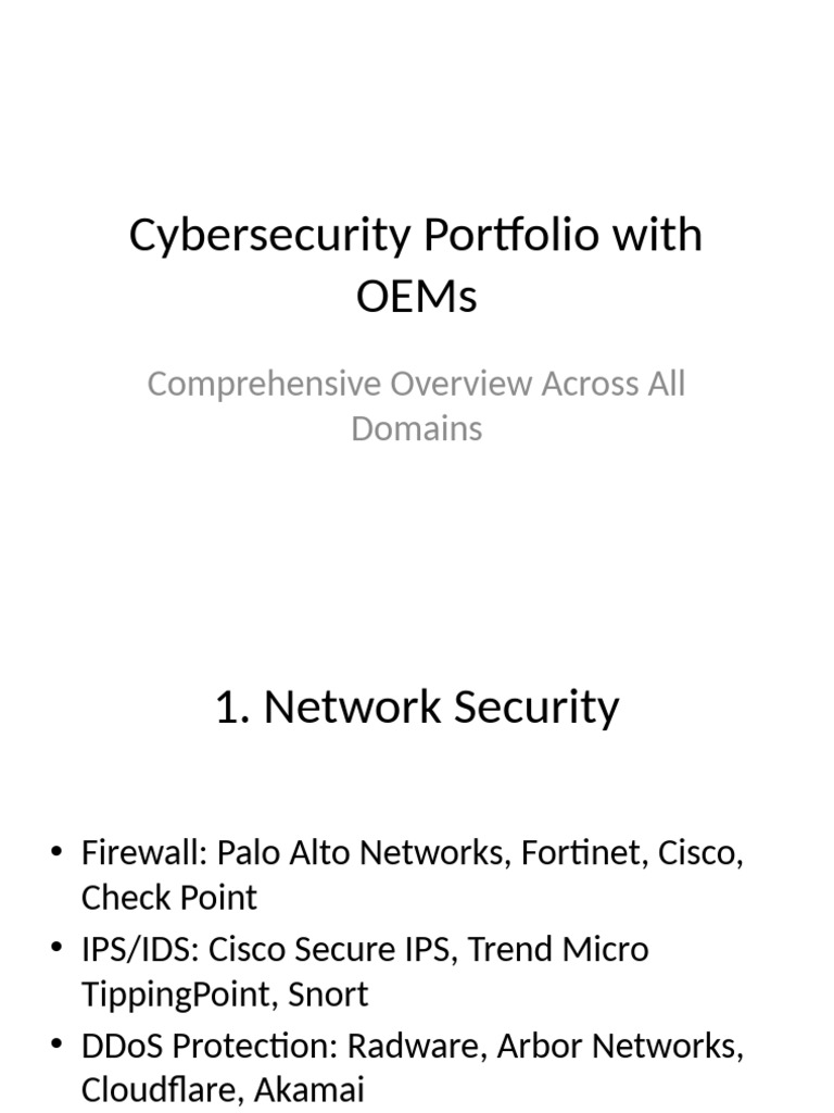 Comprehensive Cybersecurity Portfolio Overview | PDF