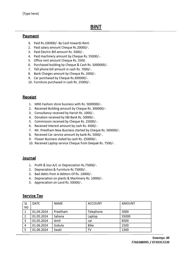Tally Notes | PDF | Cheque | Business