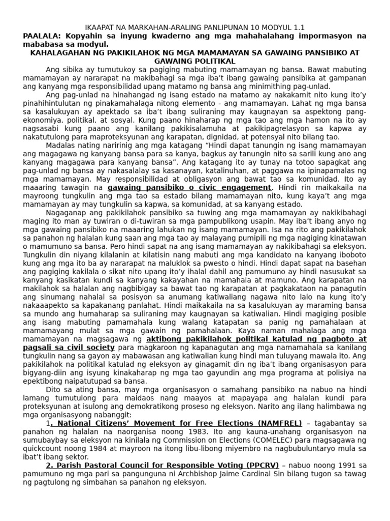 AP 10 - q4 - Module1.1 | PDF