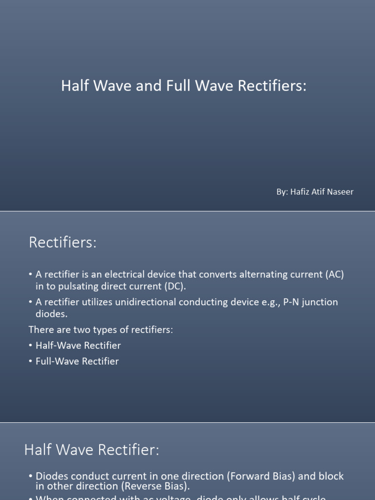 Half Wave and Full Wave Rectifiers | PDF | Rectifier | Diode