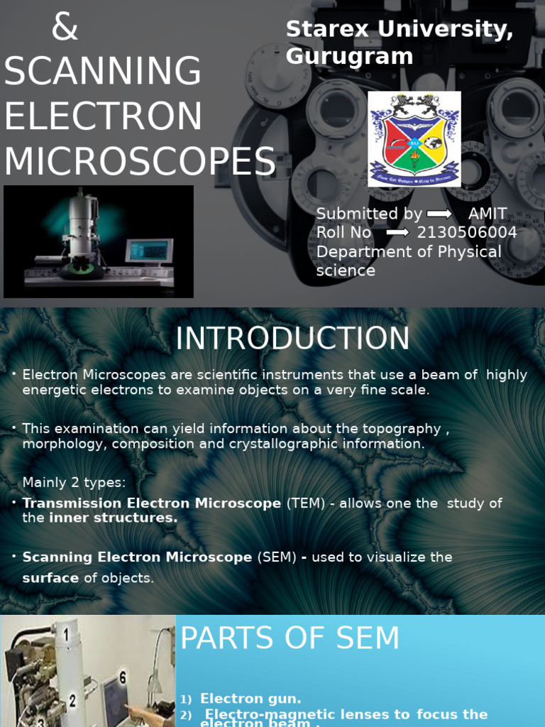 Transmission & Scanning Electron Microscopes | PDF | Scanning Electron Microscope | Transmission ...