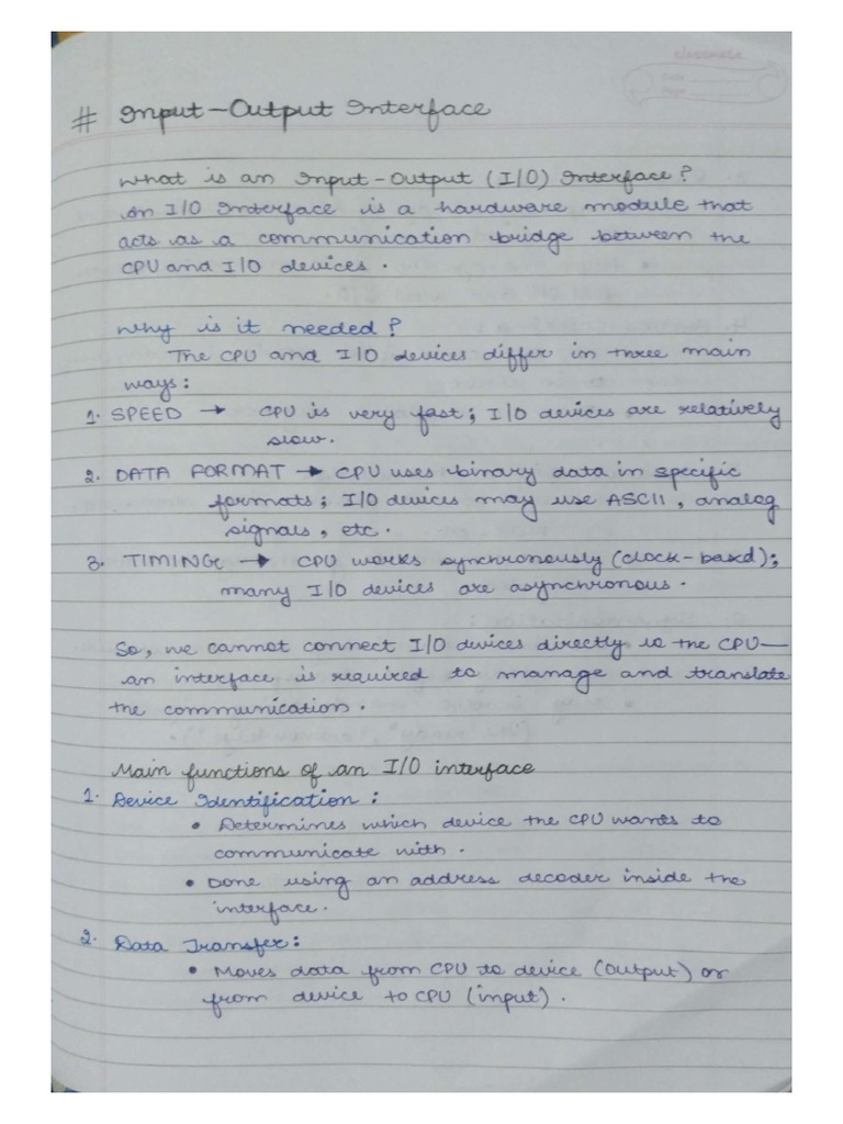 Input-Output Interface | PDF