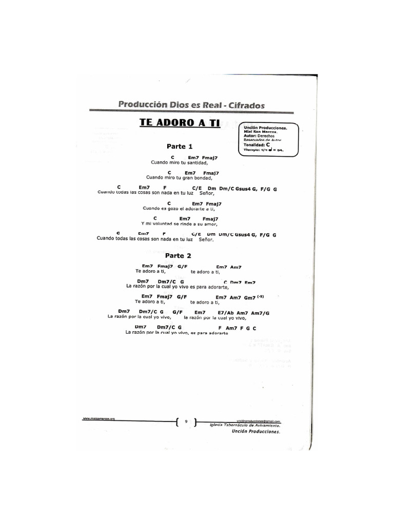 Te Adoro A Ti MSM | PDF