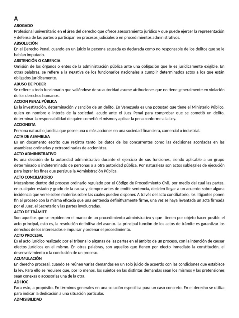 Glosario Terminos Juridicos | PDF | Ley procesal | Derecho penal