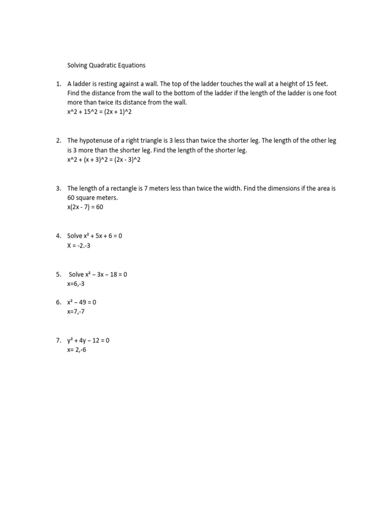 Solving Quadratic Equations L | PDF