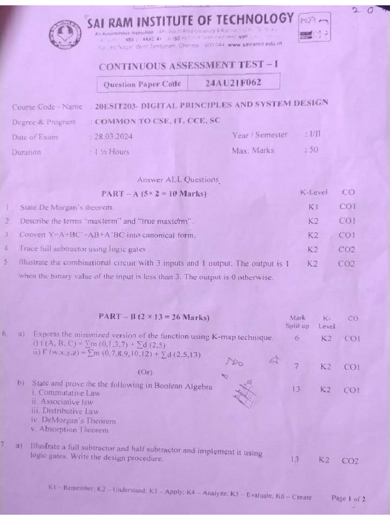 DPSD Cat 1,2,3 Previous Year Question Paper | PDF