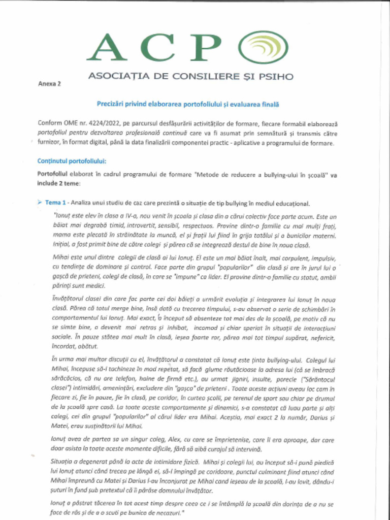 Anexa 2 Bullying Grupa 2 | PDF